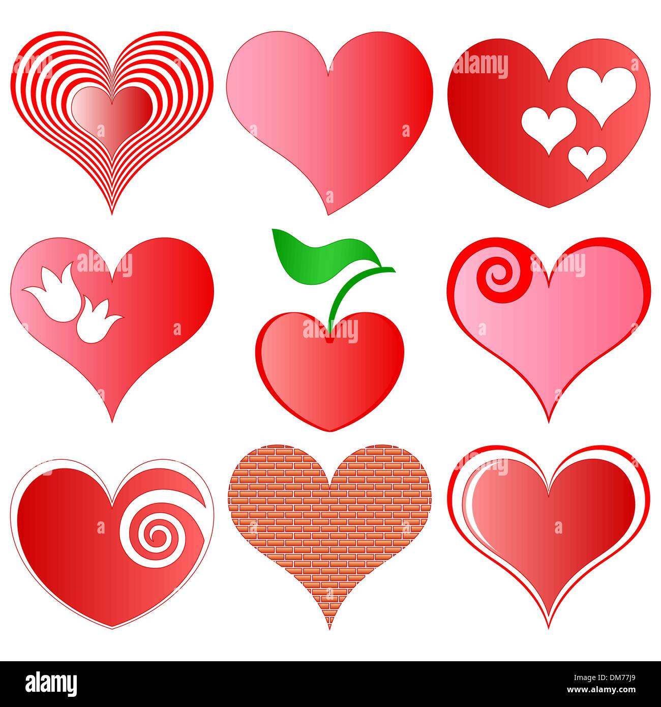 vector hearts set Stock Vector Image & Art - Alamy