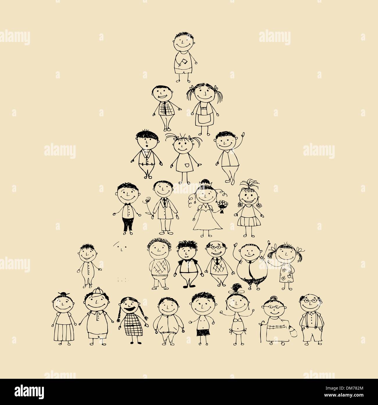Big family drawing family silhouette hi-res stock photography and ...
