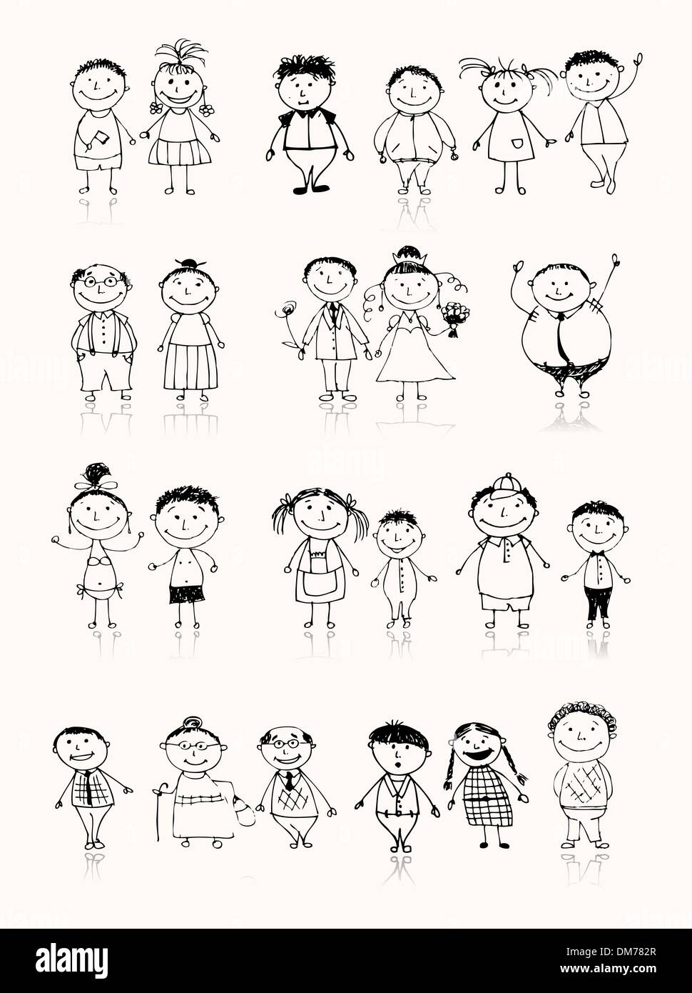 Life drawing sketch group Cut Out Stock Images & Pictures - Alamy