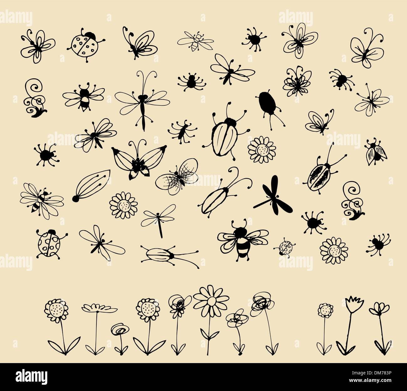 Insect sketch collection for your design Stock Vector Image & Art - Alamy