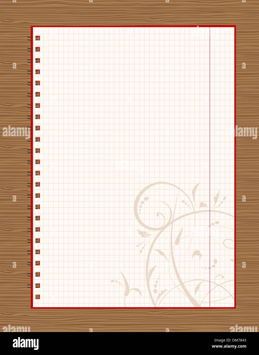 Notebook open page design on wooden background Stock Vector Image & Art ...