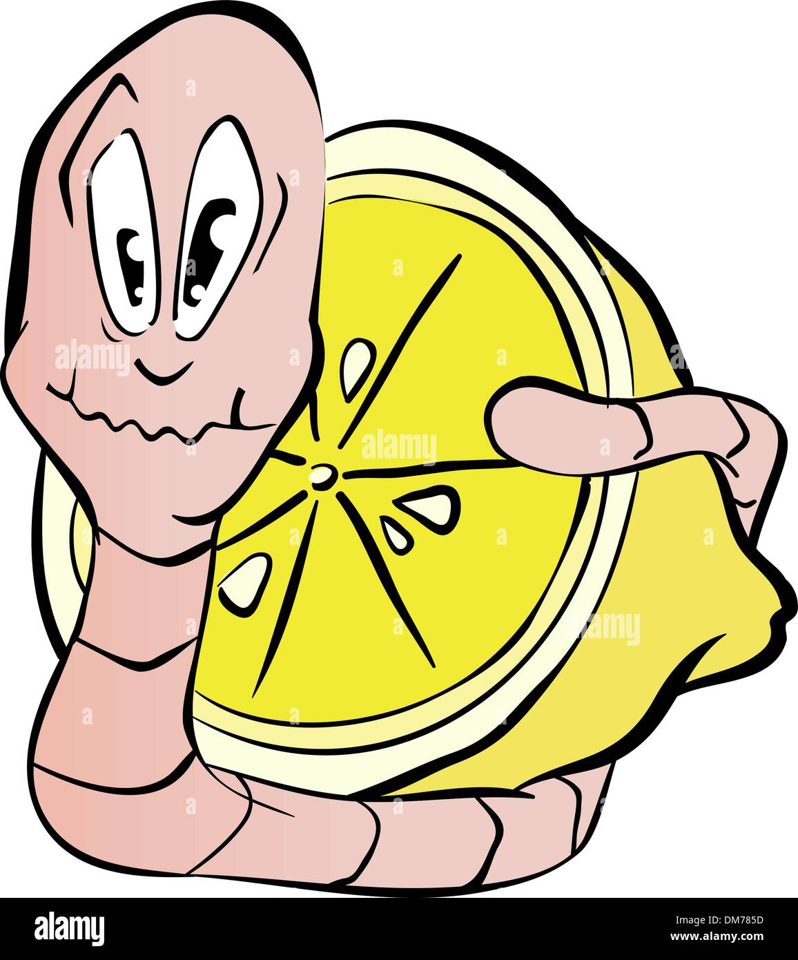 Worm and a lemon Stock Vector Image & Art - Alamy