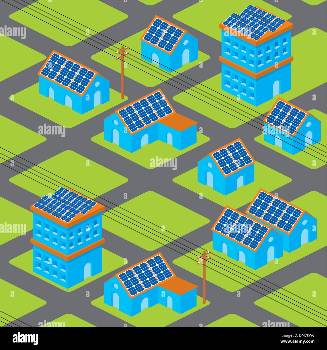 Solar energy home panels Stock Vector Images - Alamy