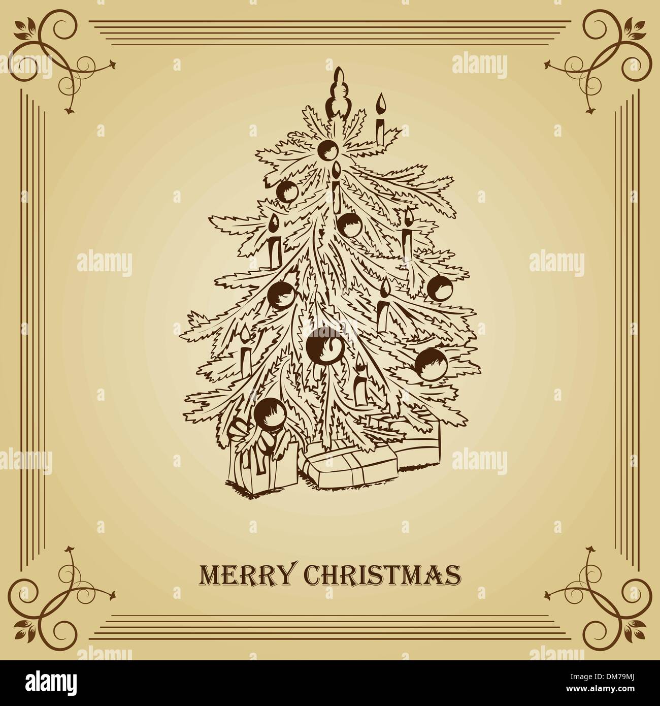 Vintage xmas card Stock Vector Image & Art - Alamy
