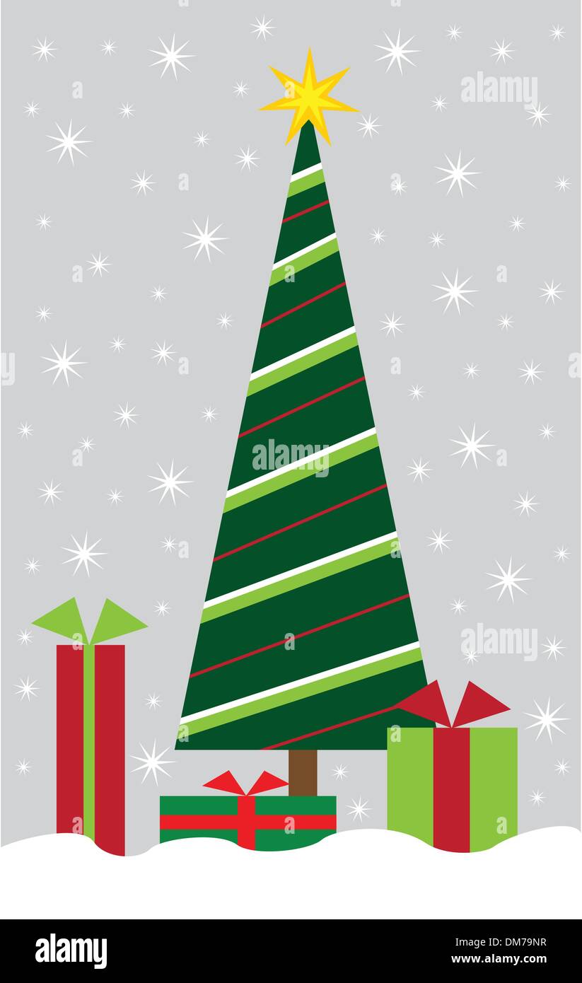 Christmas tree presents background Stock Vector Images - Alamy