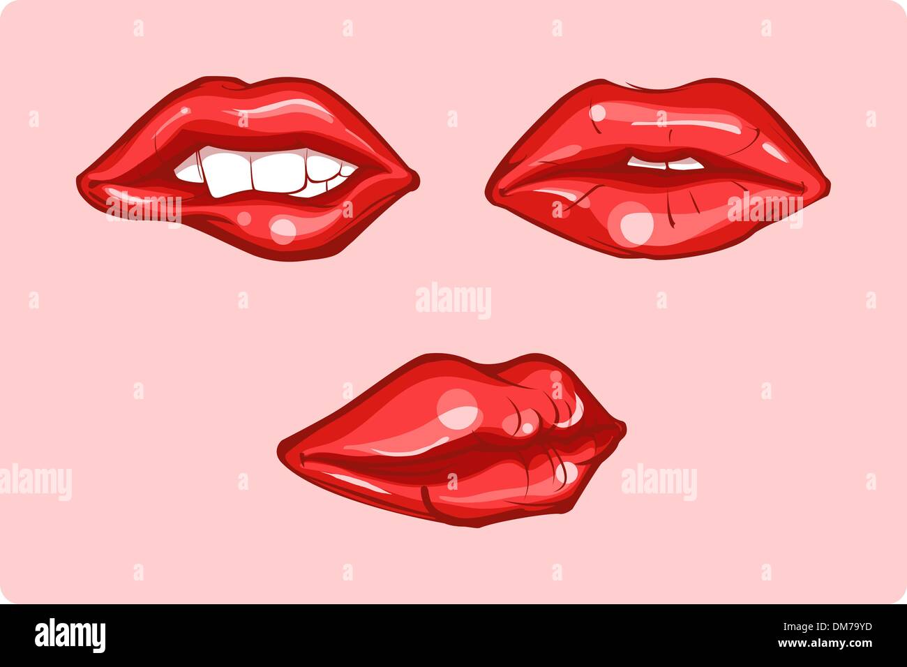 Red lips illustration Stock Vector Images - Alamy