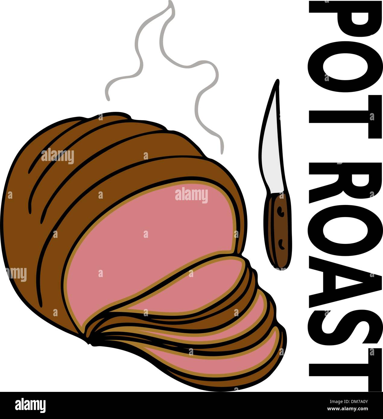 Black white drawing roast beef hi-res stock photography and images - Alamy