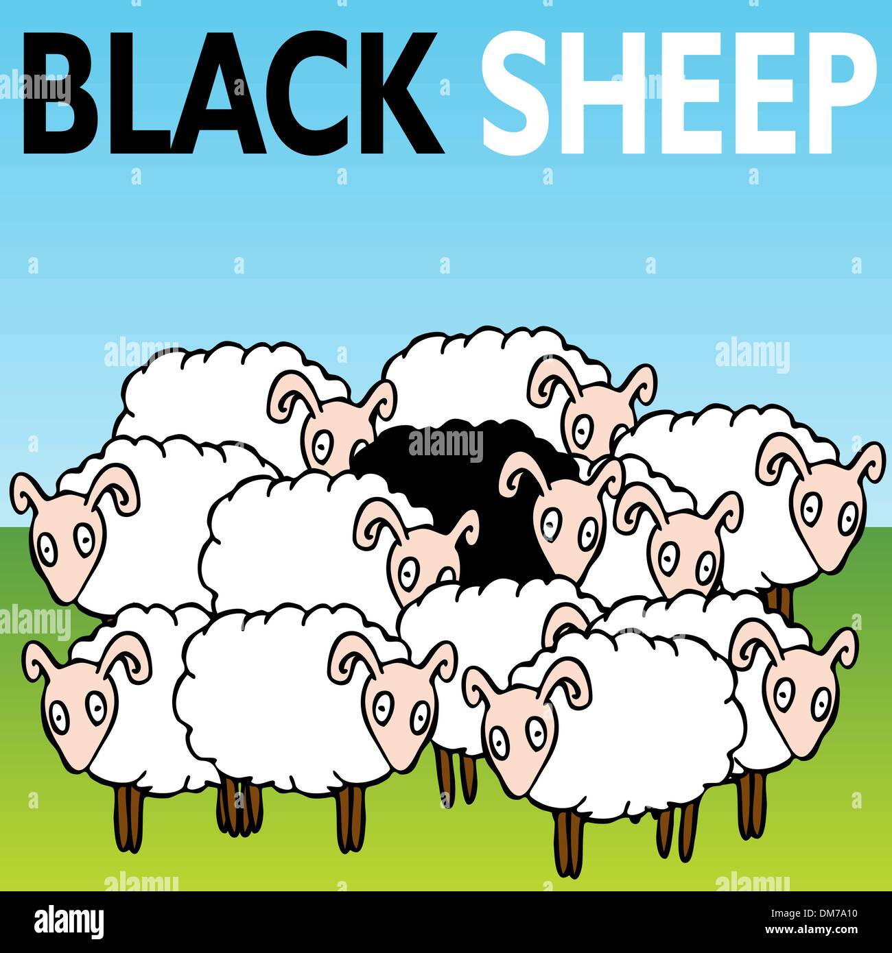 Flock of sheep vector vectors hi-res stock photography and images - Alamy