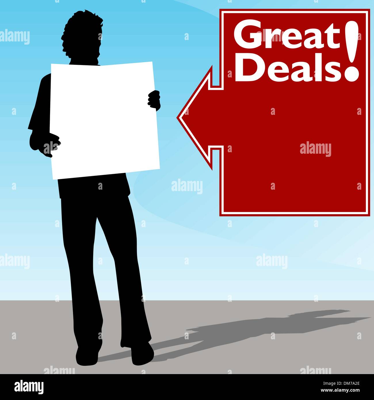 Skinny Man Holding Sign Stock Vector Image & Art - Alamy