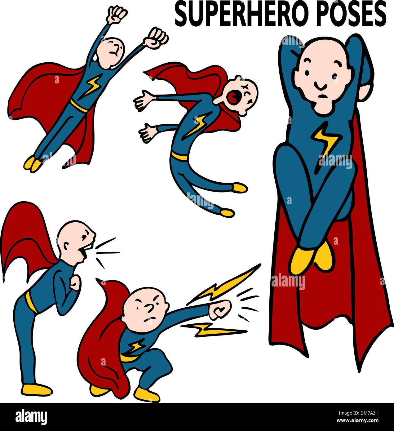 Superhero Drawing Set Stock Vector Image & Art - Alamy