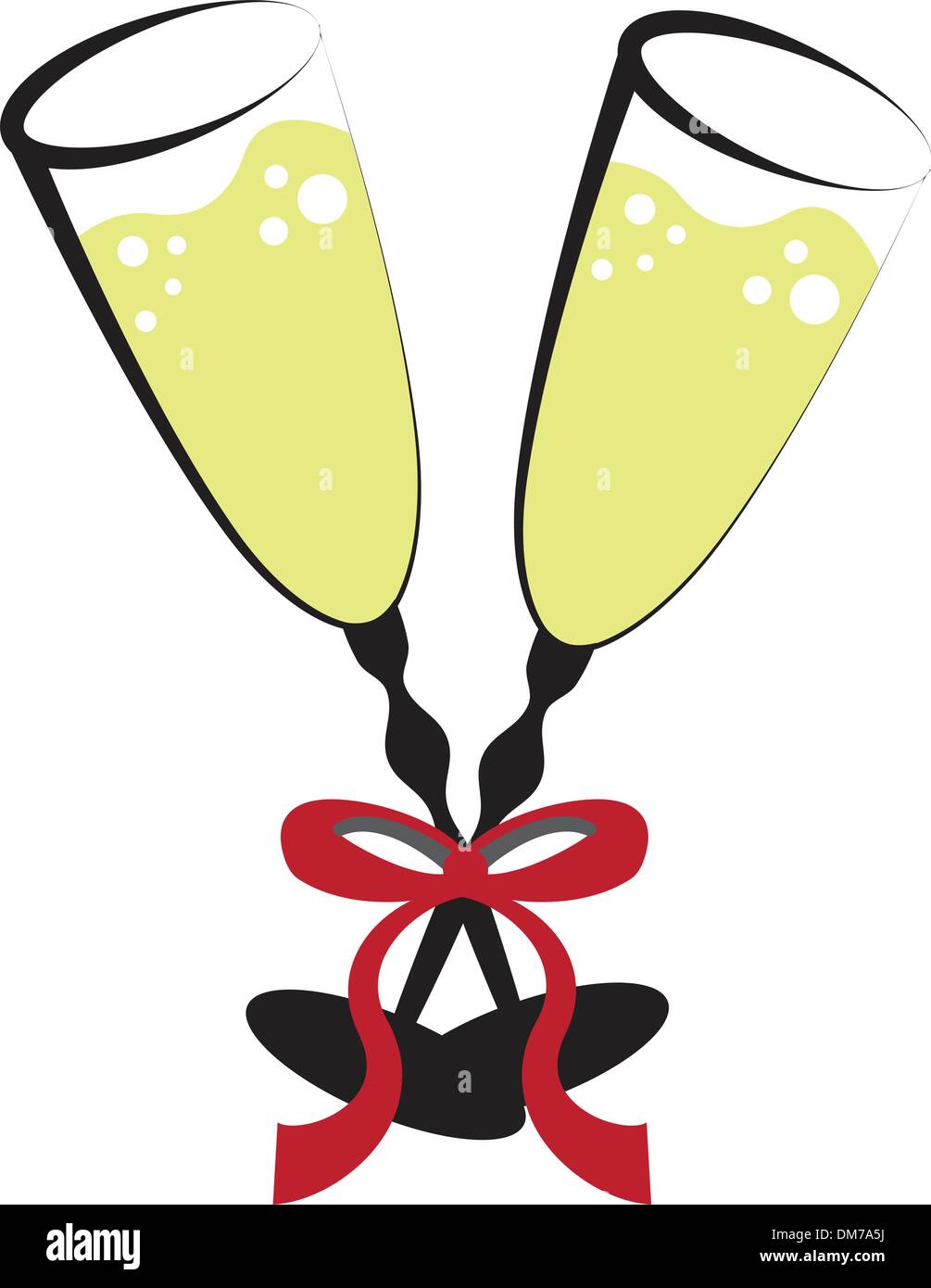 Glasses flutes champagne Stock Vector Images - Alamy