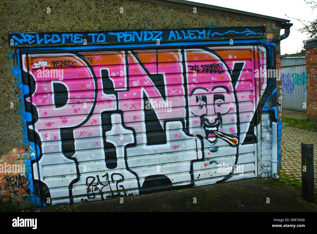 Pendz street art graffiti in Northampton England UK Stock Photo - Alamy