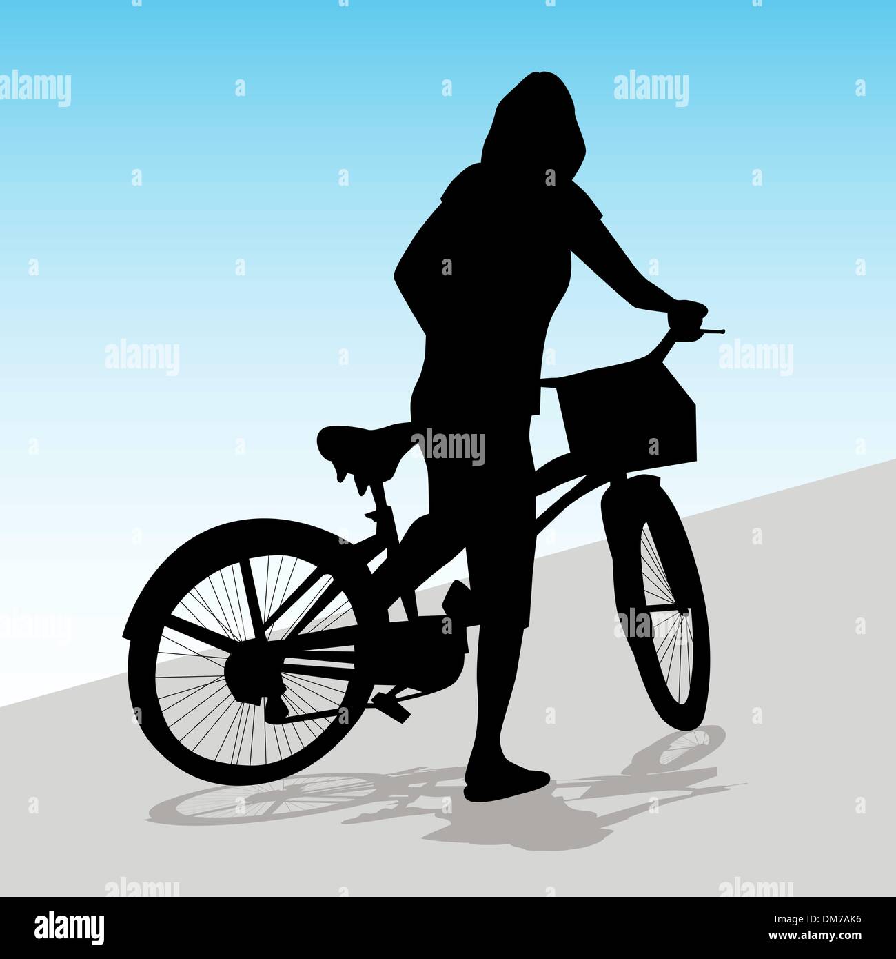 Lady bike riding Stock Vector Images - Alamy