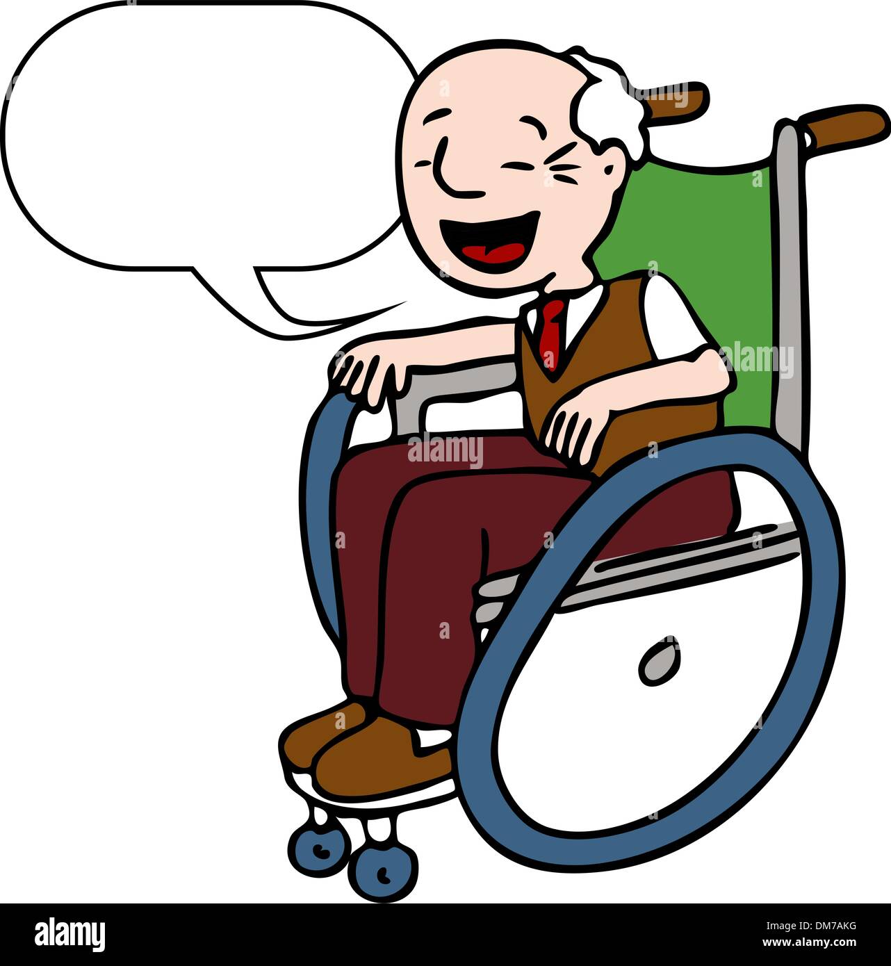 Old disabled man sitting in Stock Vector Images - Alamy