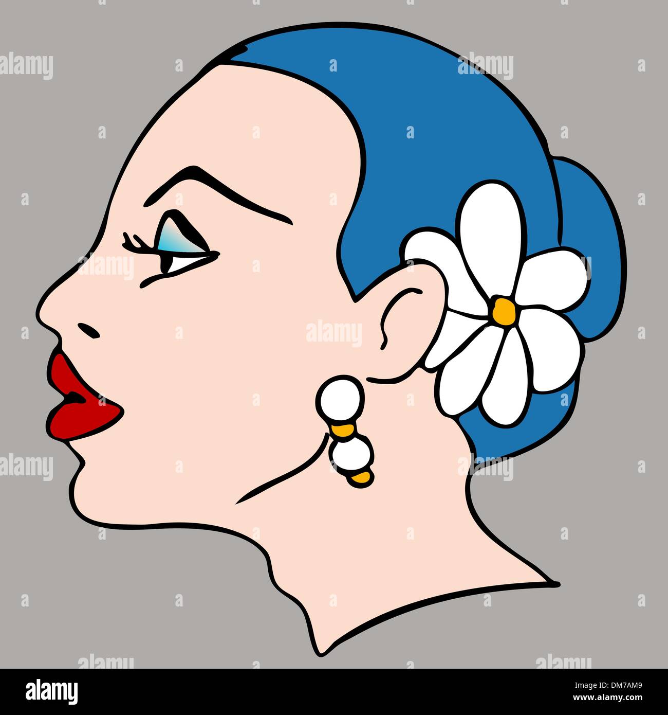 Girl with a flower in her hair Stock Vector Images - Alamy