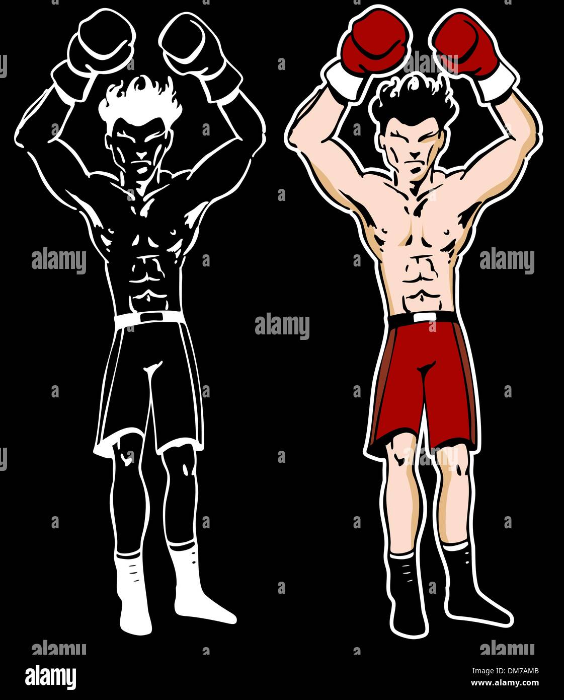 Boxer With Arms Raised Cartoon Character Stock Vector Image & Art - Alamy