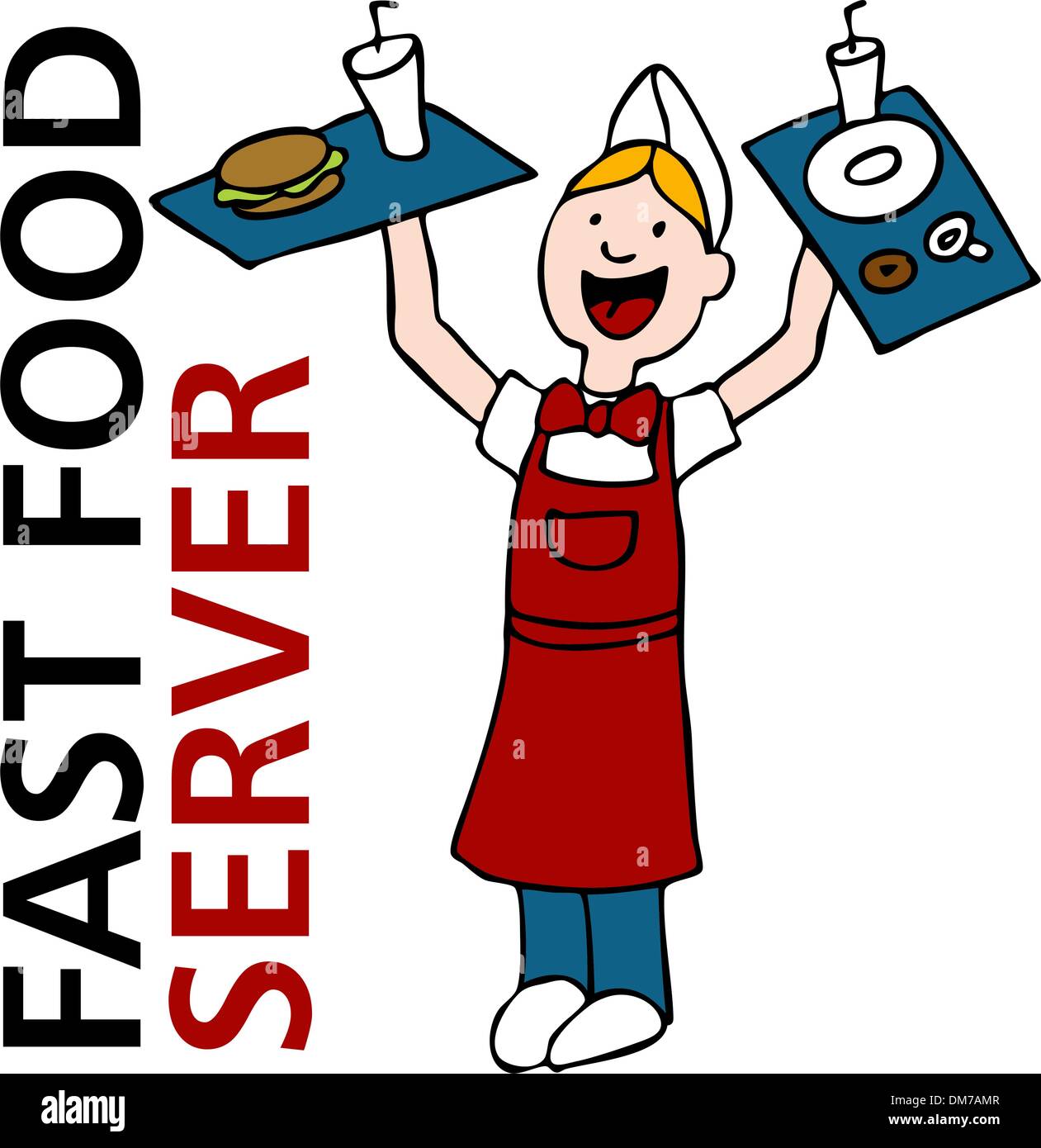 Fast Food Worker Stock Vector Image & Art - Alamy