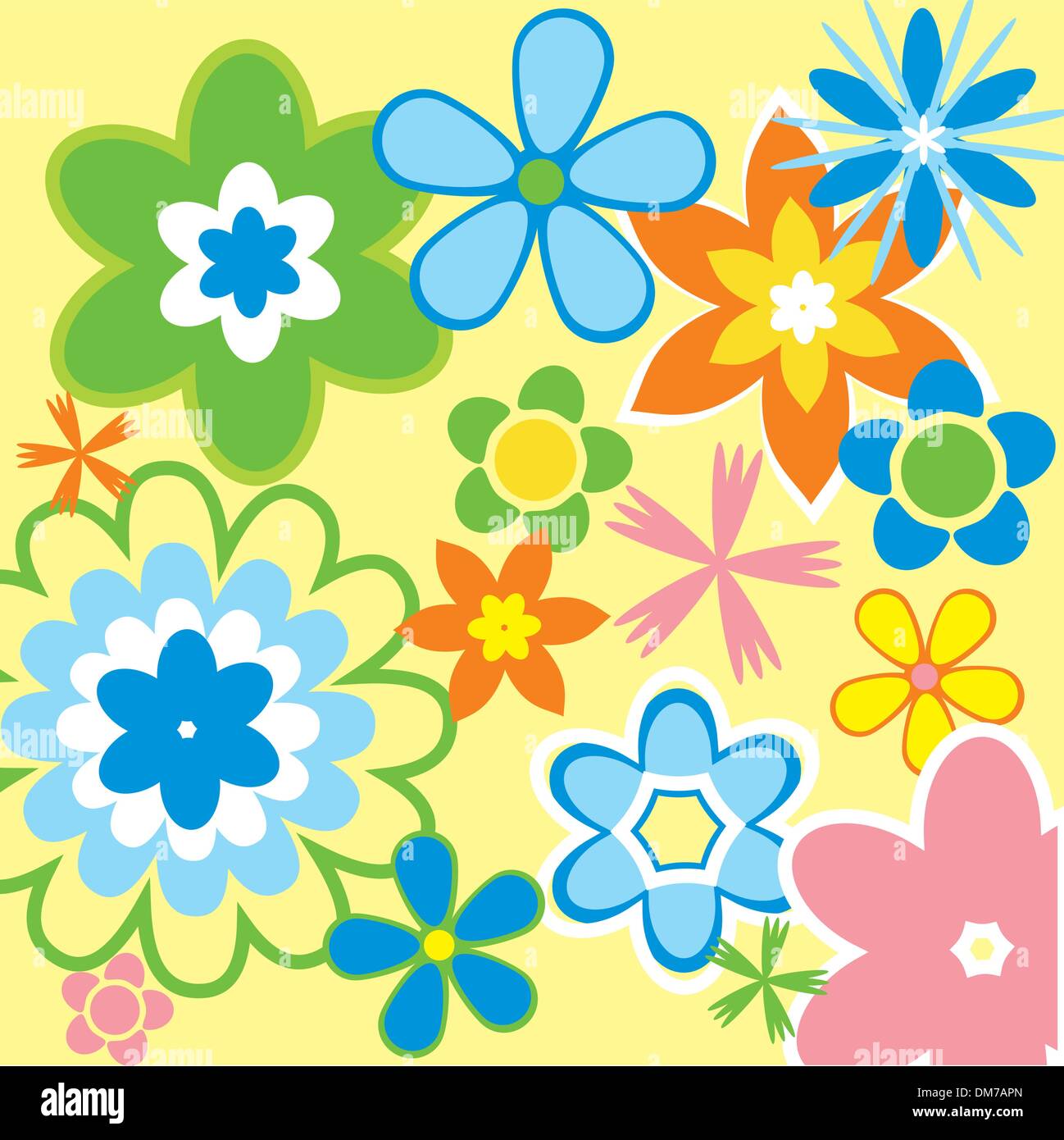 Background different summer flowers Stock Vector Images - Alamy