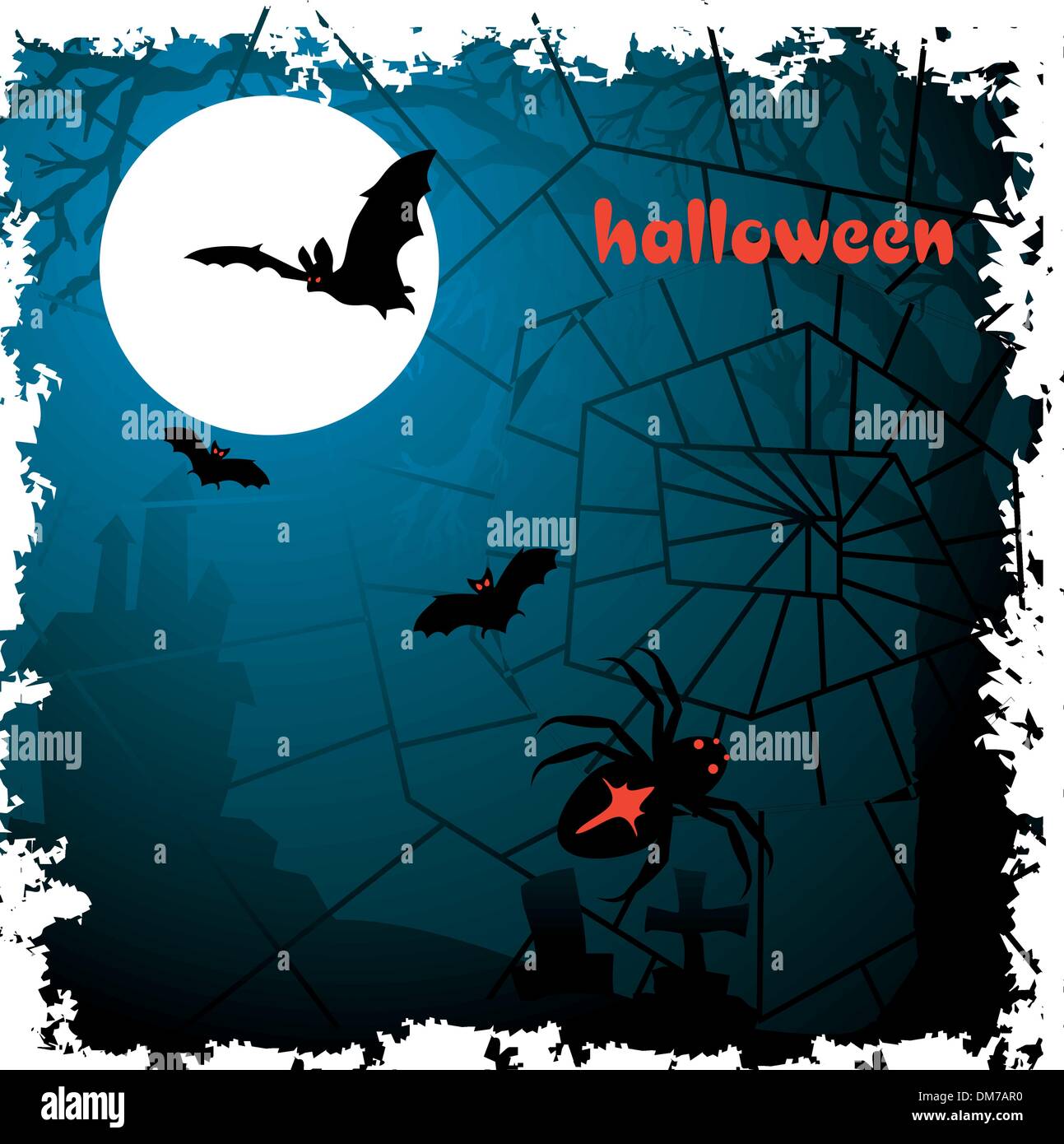 Halloween vector illustration scene Stock Vector Image & Art - Alamy