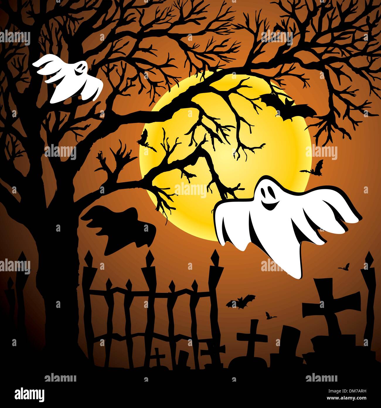 Halloween vector illustration scene Stock Vector Image & Art - Alamy
