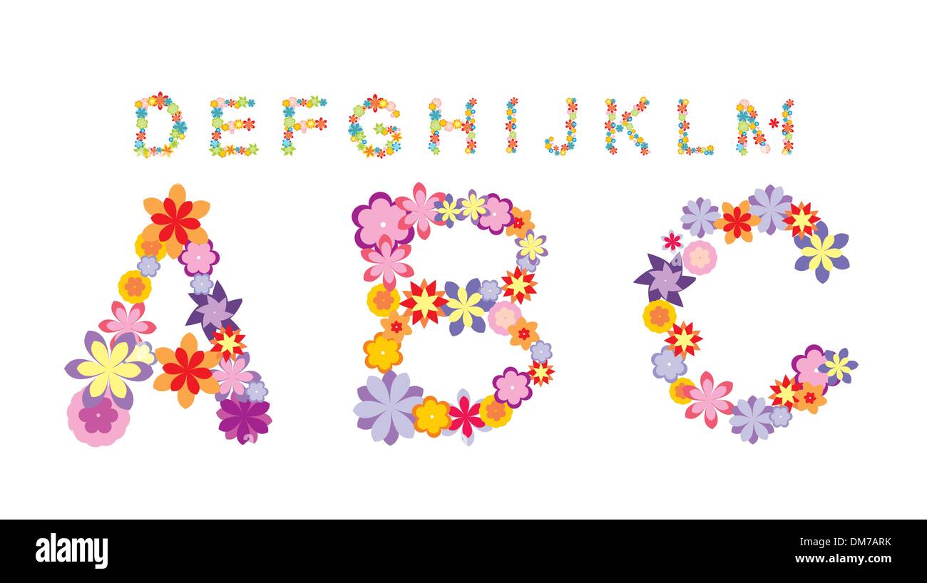 Alphabet made by flowers Stock Vector Image & Art - Alamy