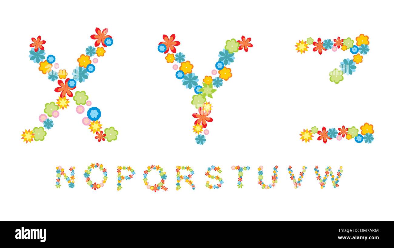 Alphabet made by flowers Stock Vector Image & Art - Alamy