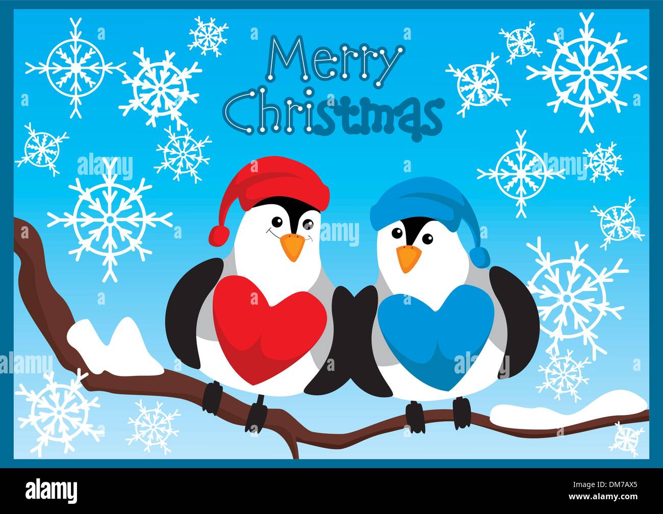 Christmas background snowflakes bullfinch Stock Vector Images - Alamy