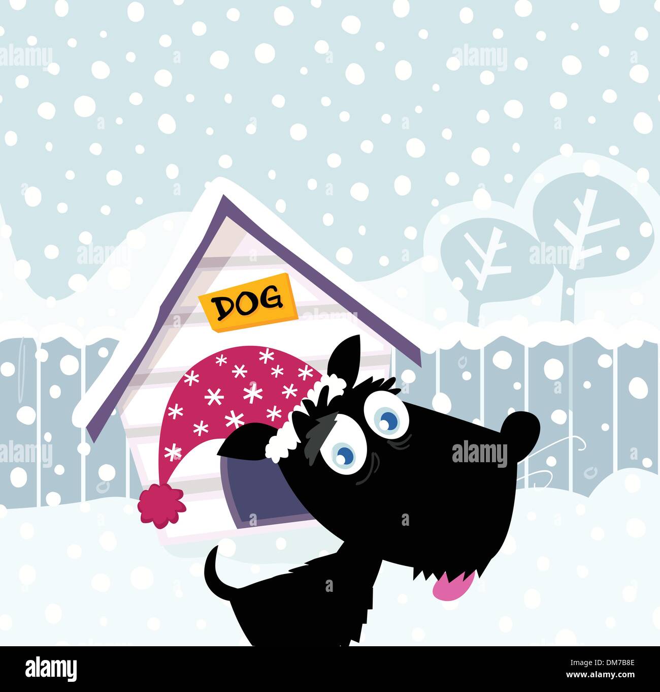 Hat puppy christmas xmas Stock Vector Images - Alamy