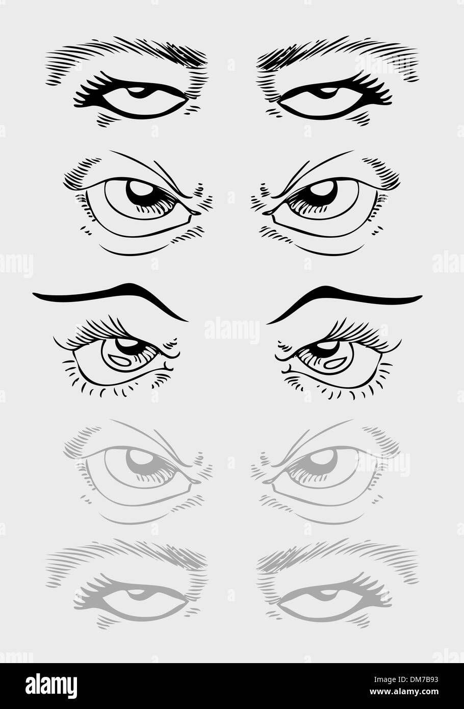 Angry eyebrows Stock Vector Images - Alamy