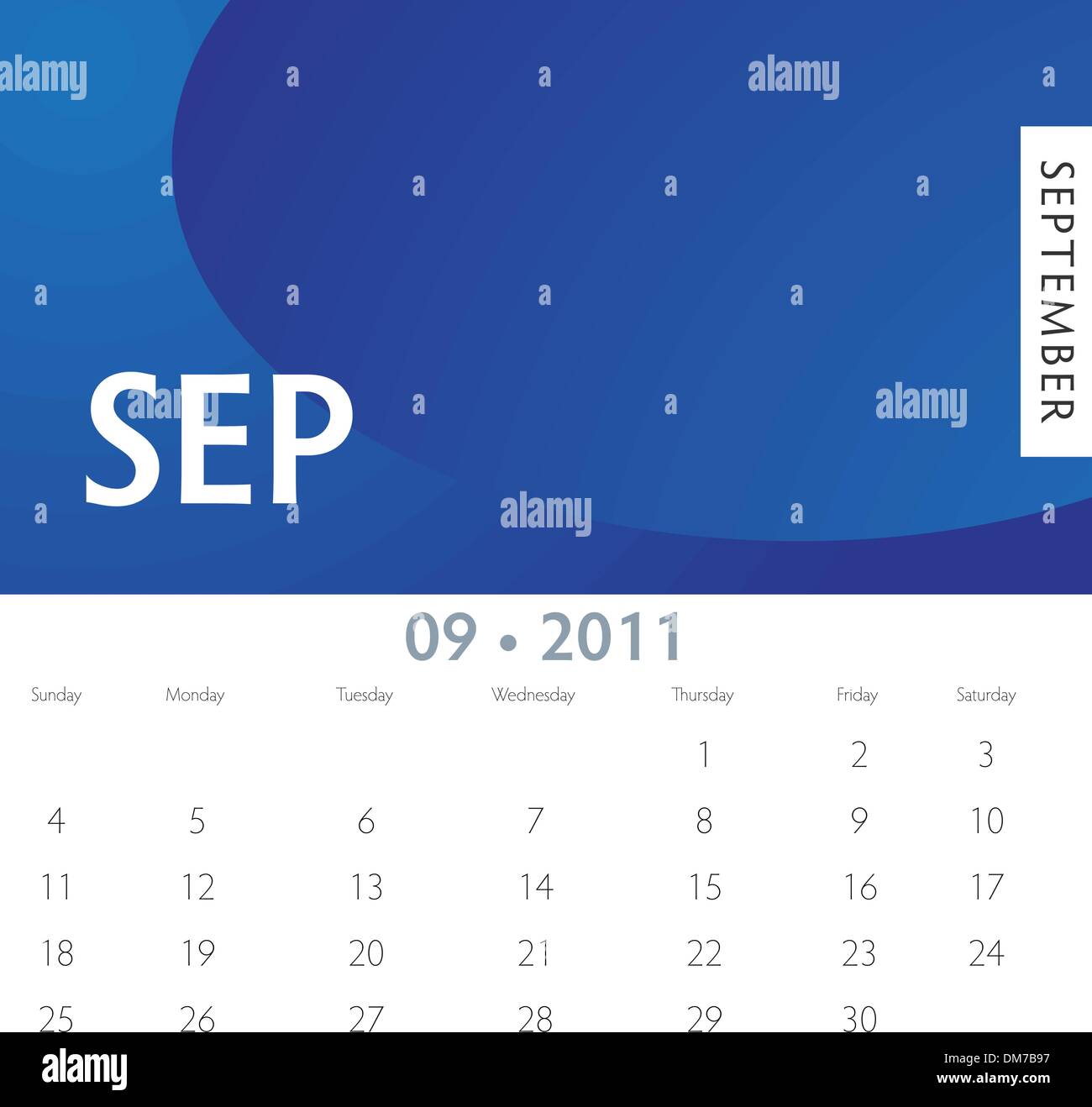 Sep calendar Stock Vector Images - Alamy