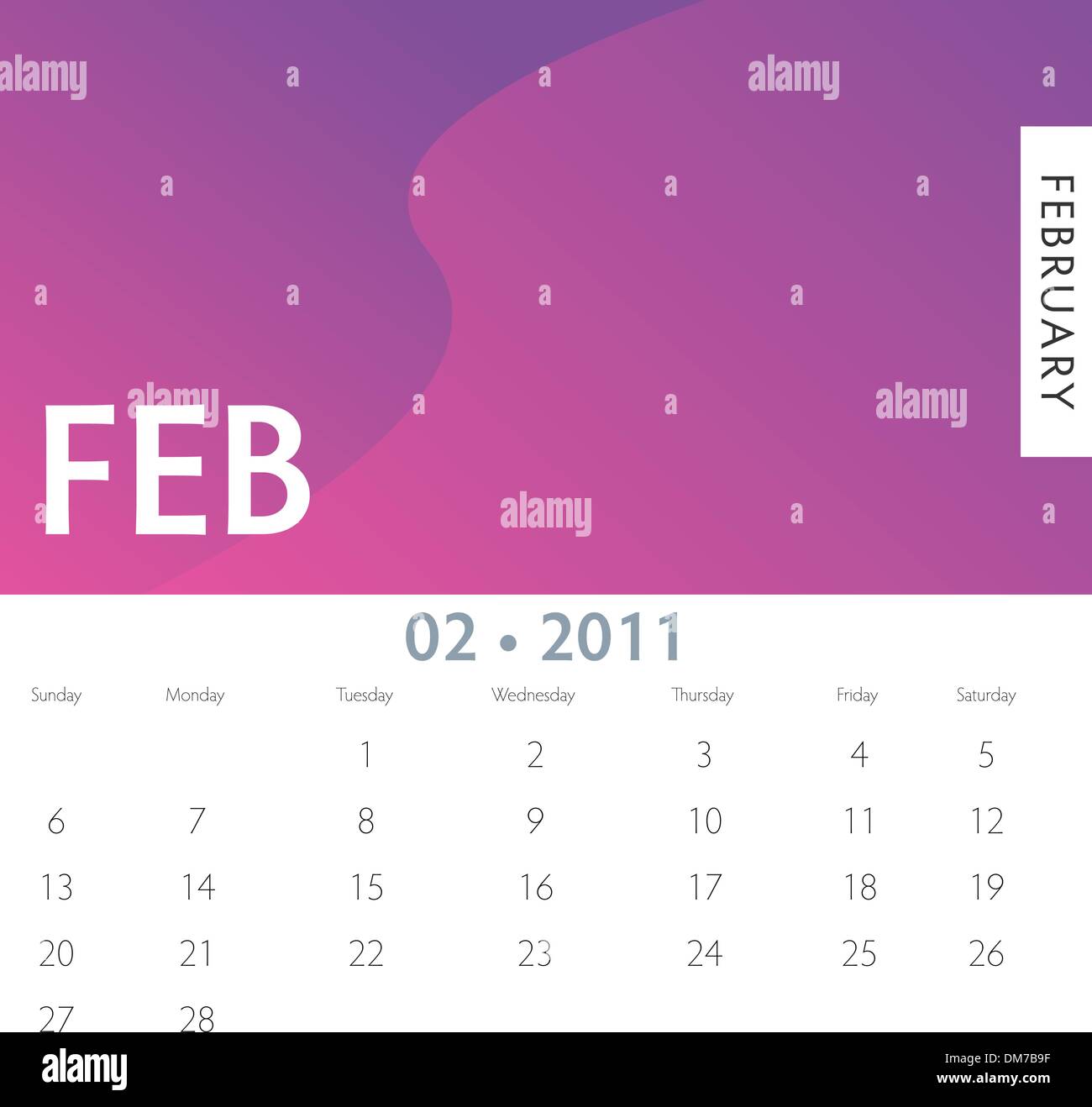 February calendar Stock Vector Images - Alamy