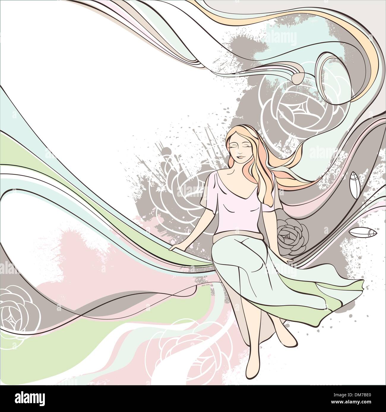 card with pretty girl Stock Vector Image & Art - Alamy