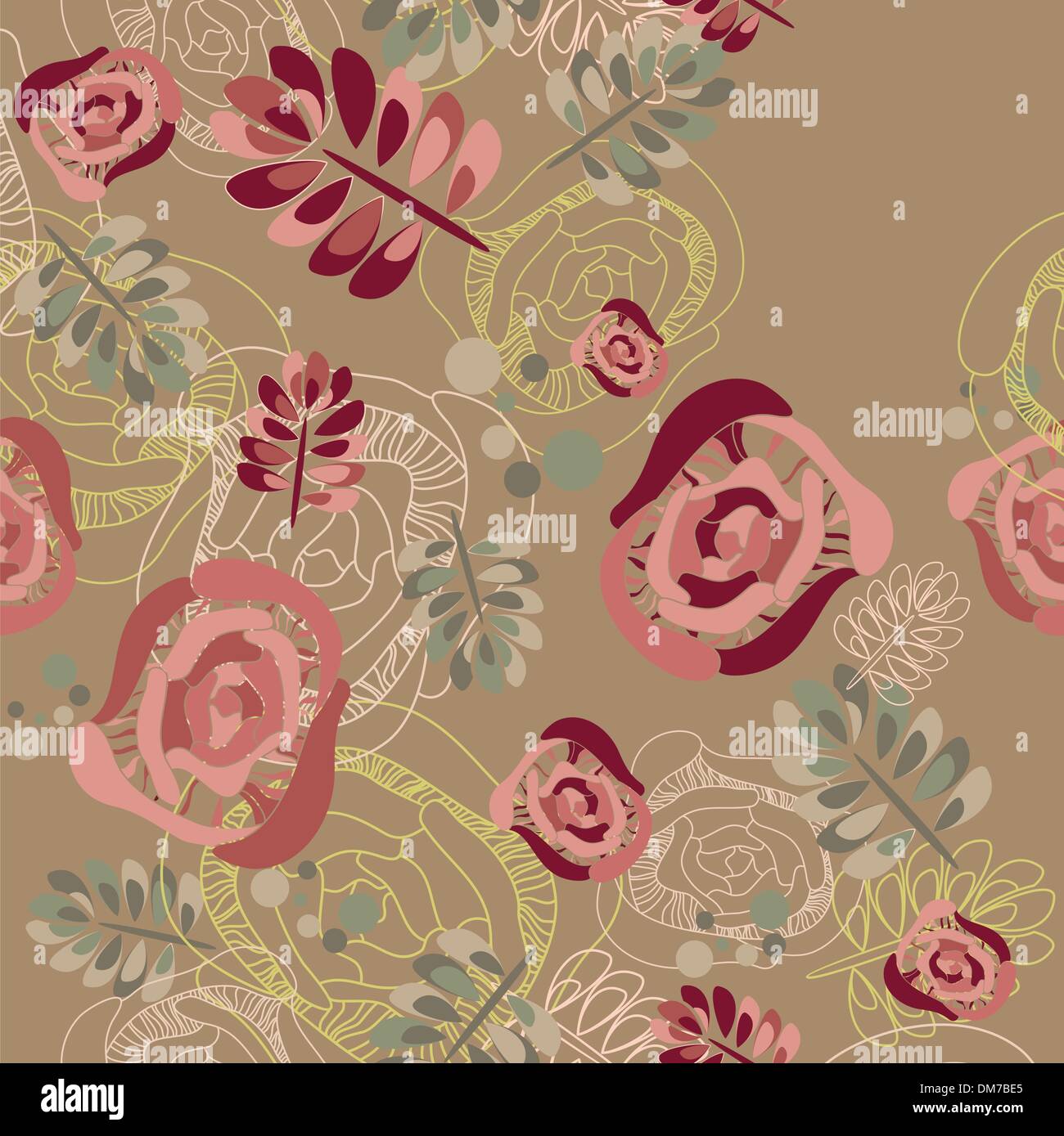 Vector seamless background roses Stock Vector Images - Alamy