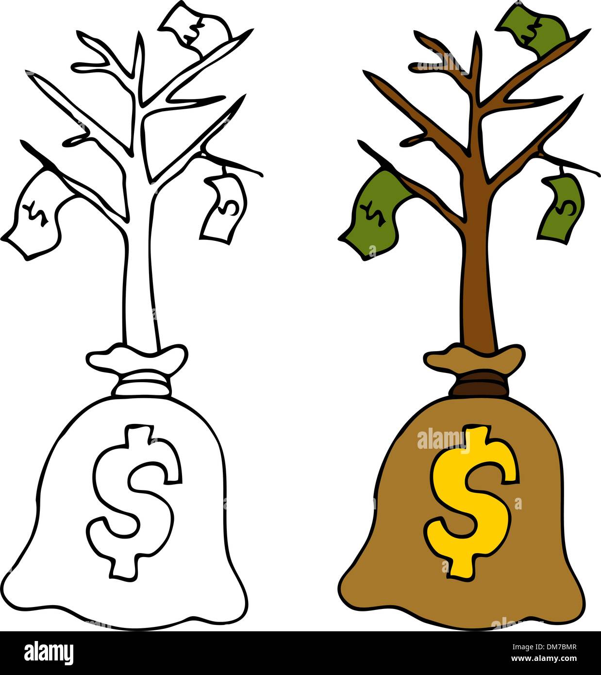 Sapling Money Tree Stock Vector Image & Art - Alamy