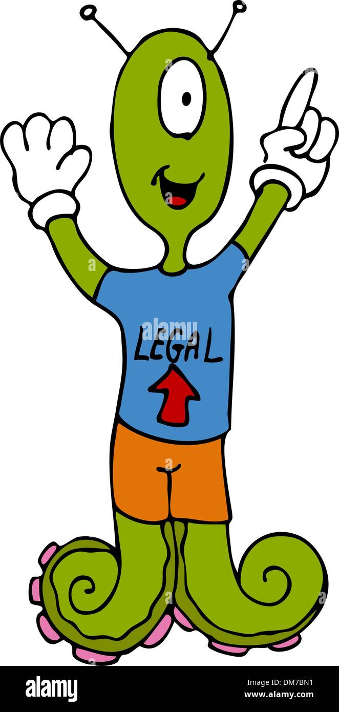 Little green man alien cartoon hi-res stock photography and images - Alamy