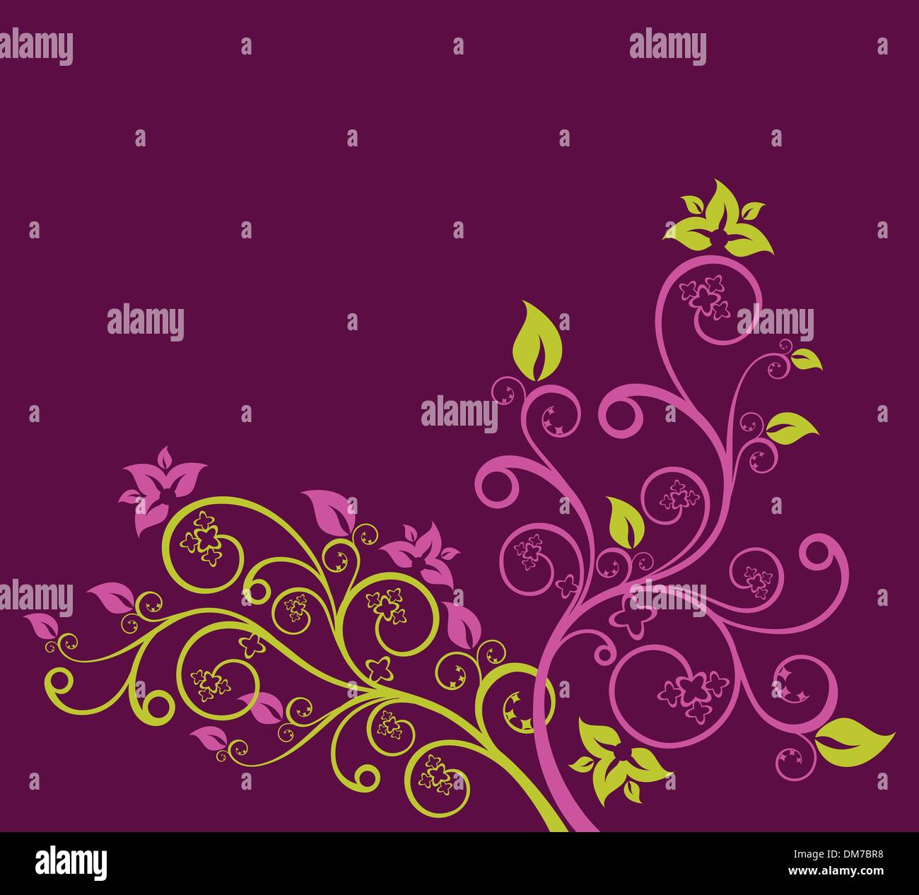 Purple flower green leaves Stock Vector Images - Alamy
