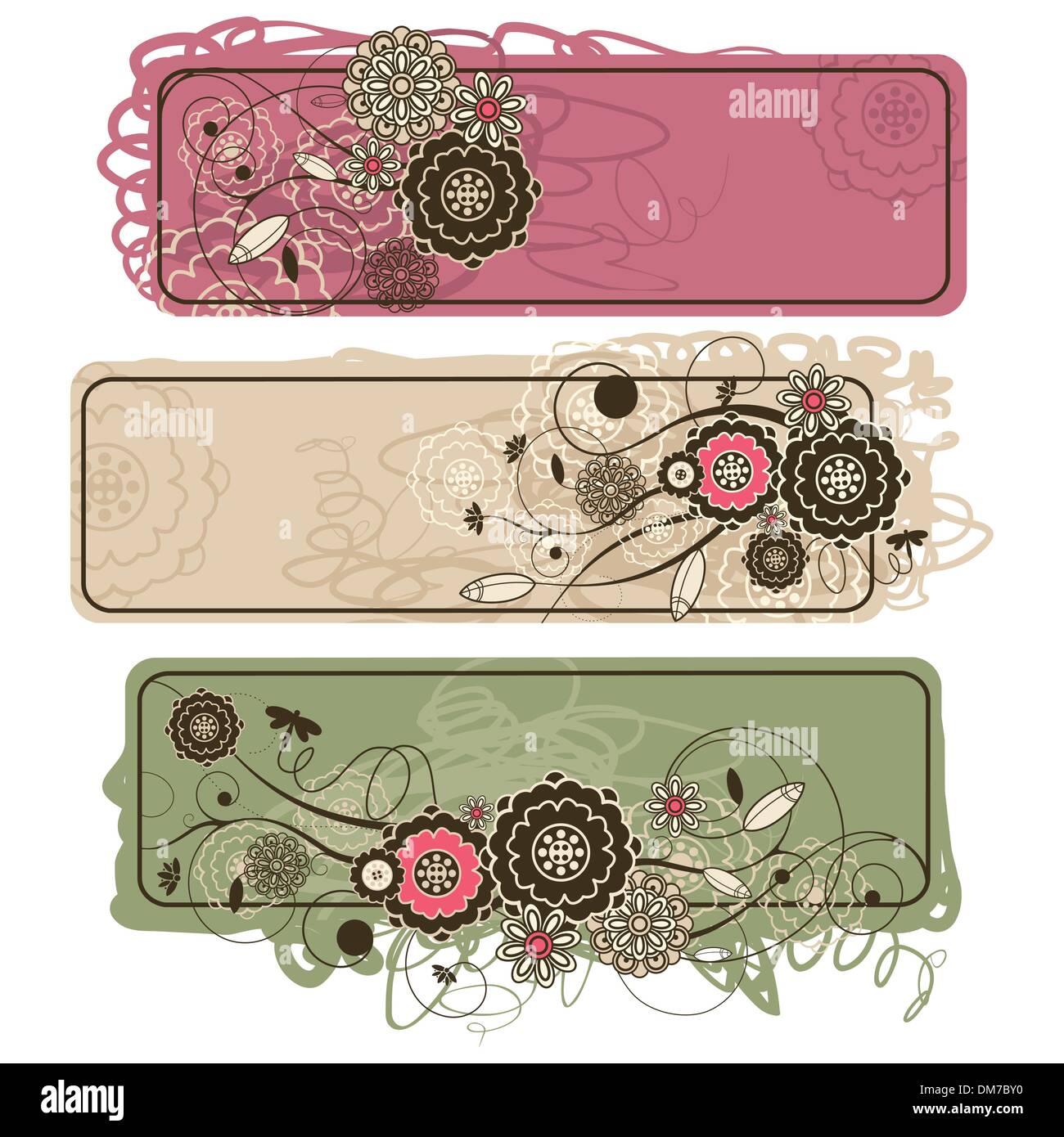 abstract cute horizontal floral banners Stock Vector Image & Art - Alamy