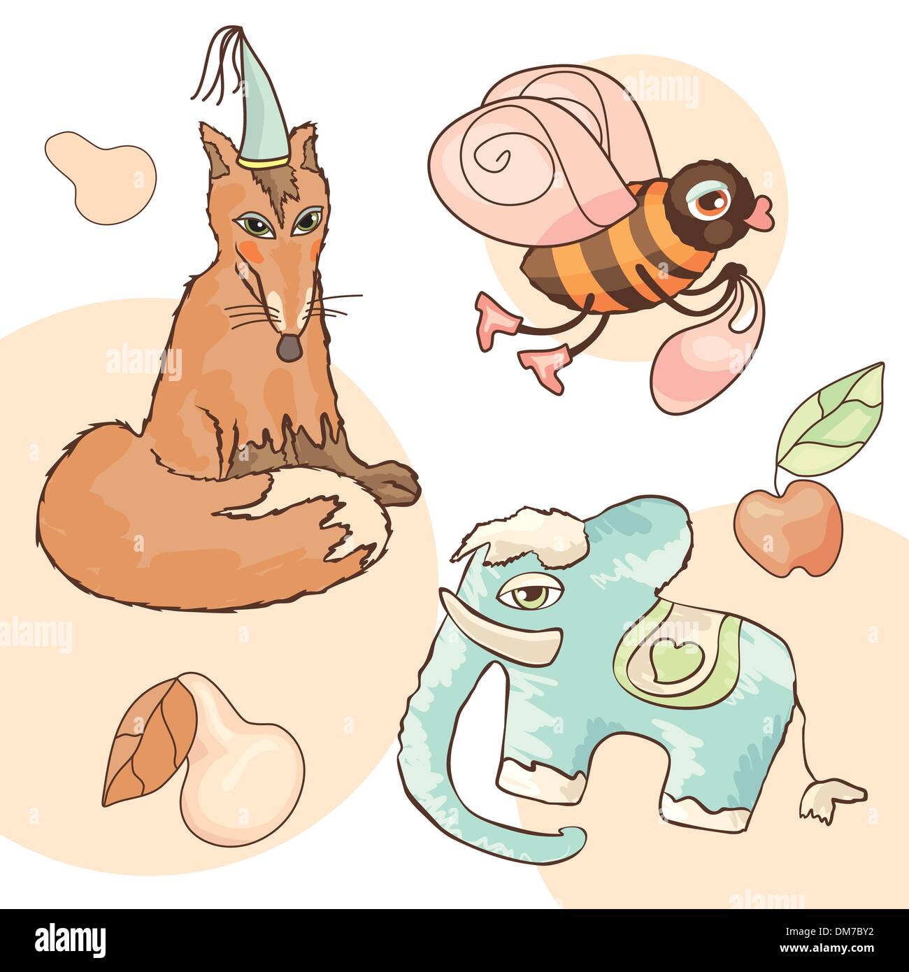 Honey bee apple Stock Vector Images - Alamy