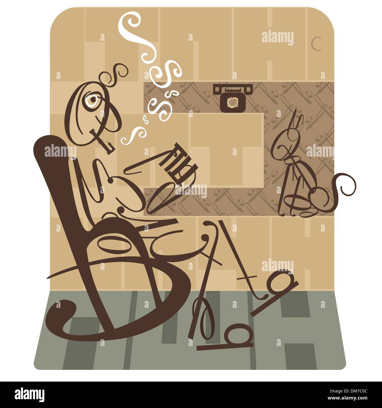 abstract man smoking a pipe Stock Vector Image & Art - Alamy