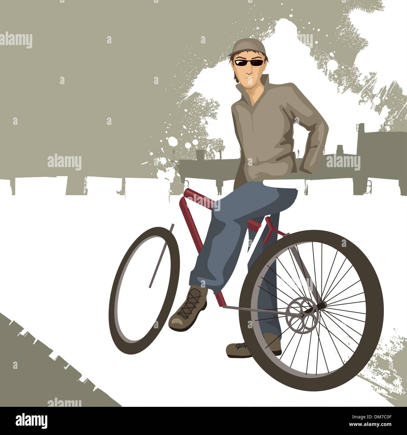 Man on bicycle silhouette hi-res stock photography and images - Alamy