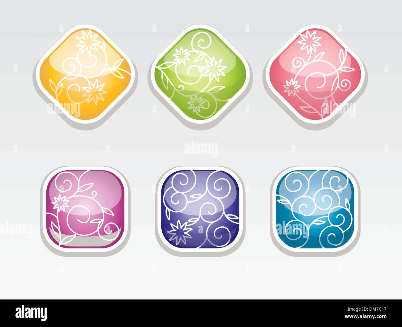 cute vector glossy buttons Stock Vector Image & Art - Alamy