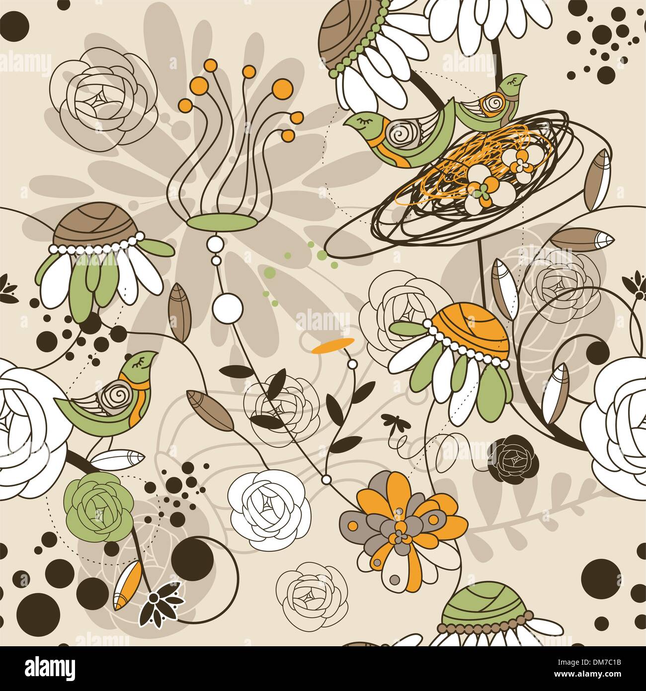 seamless cute floral background Stock Vector Image & Art - Alamy