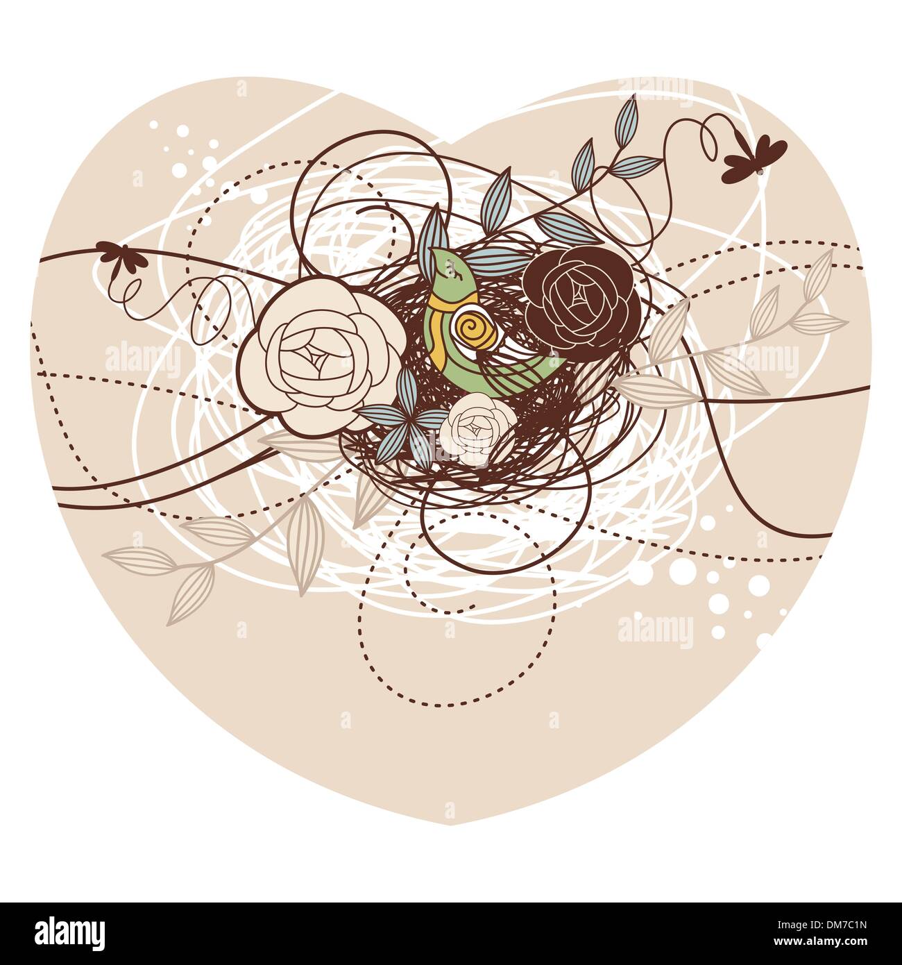 Heart cute floral frame Cut Out Stock Images & Pictures - Alamy