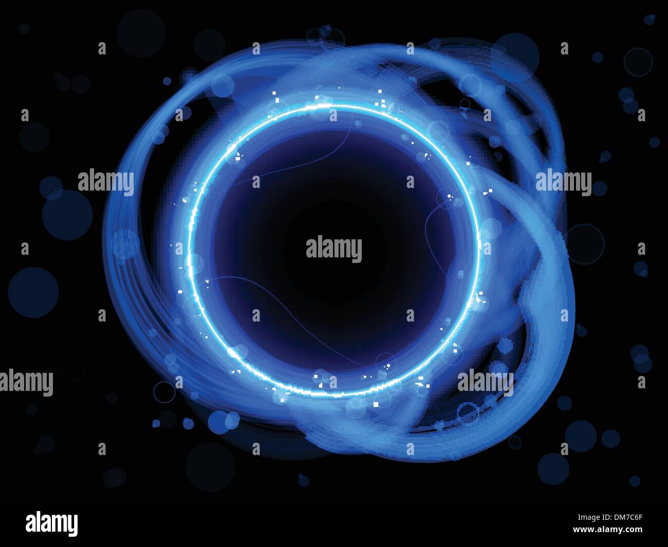 Blue neon circle border background hi-res stock photography and images ...