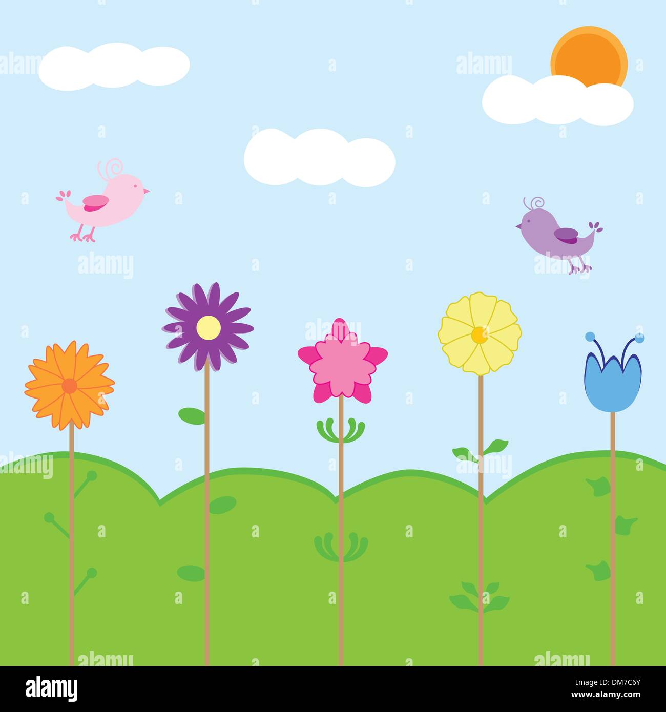 Attractive spring garden Stock Vector Images - Alamy