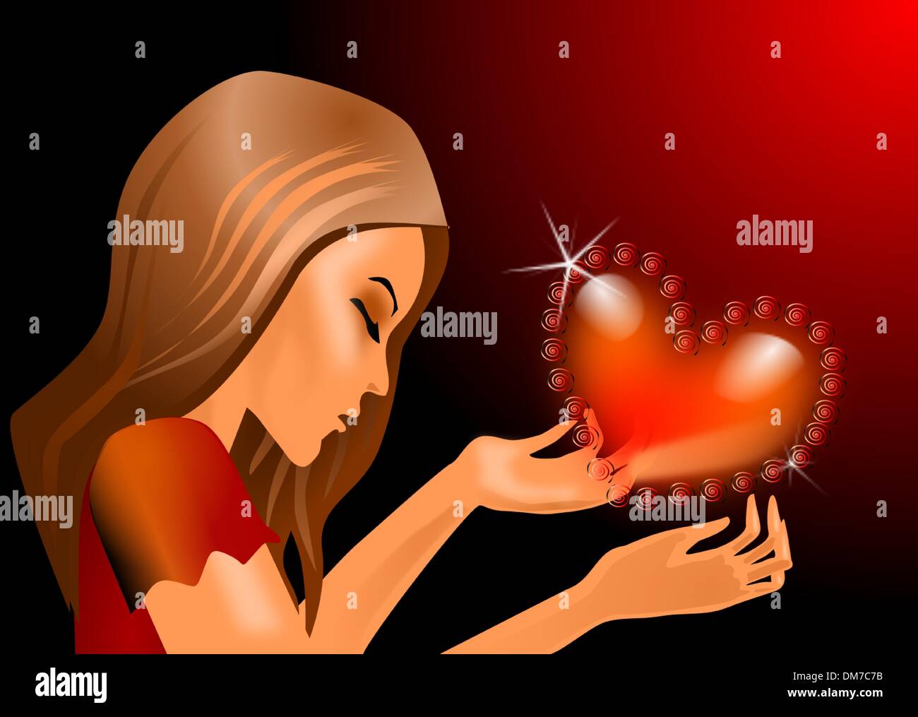 Woman tenderness Stock Vector Images - Alamy