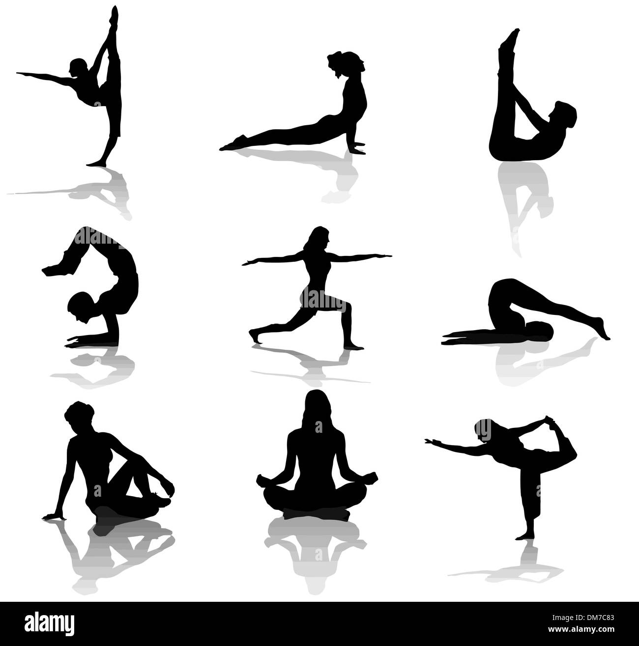 Yoga girl silhouette hi-res stock photography and images - Alamy