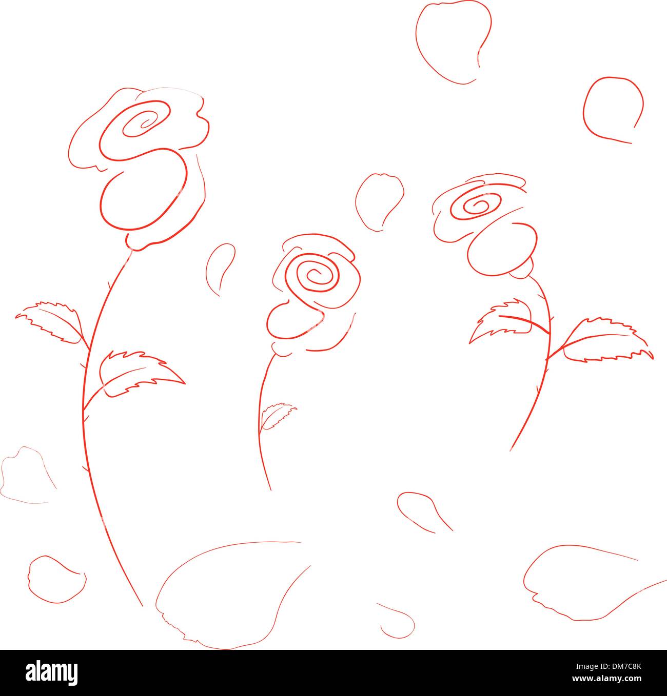 Roses drawing Stock Vector Images - Alamy