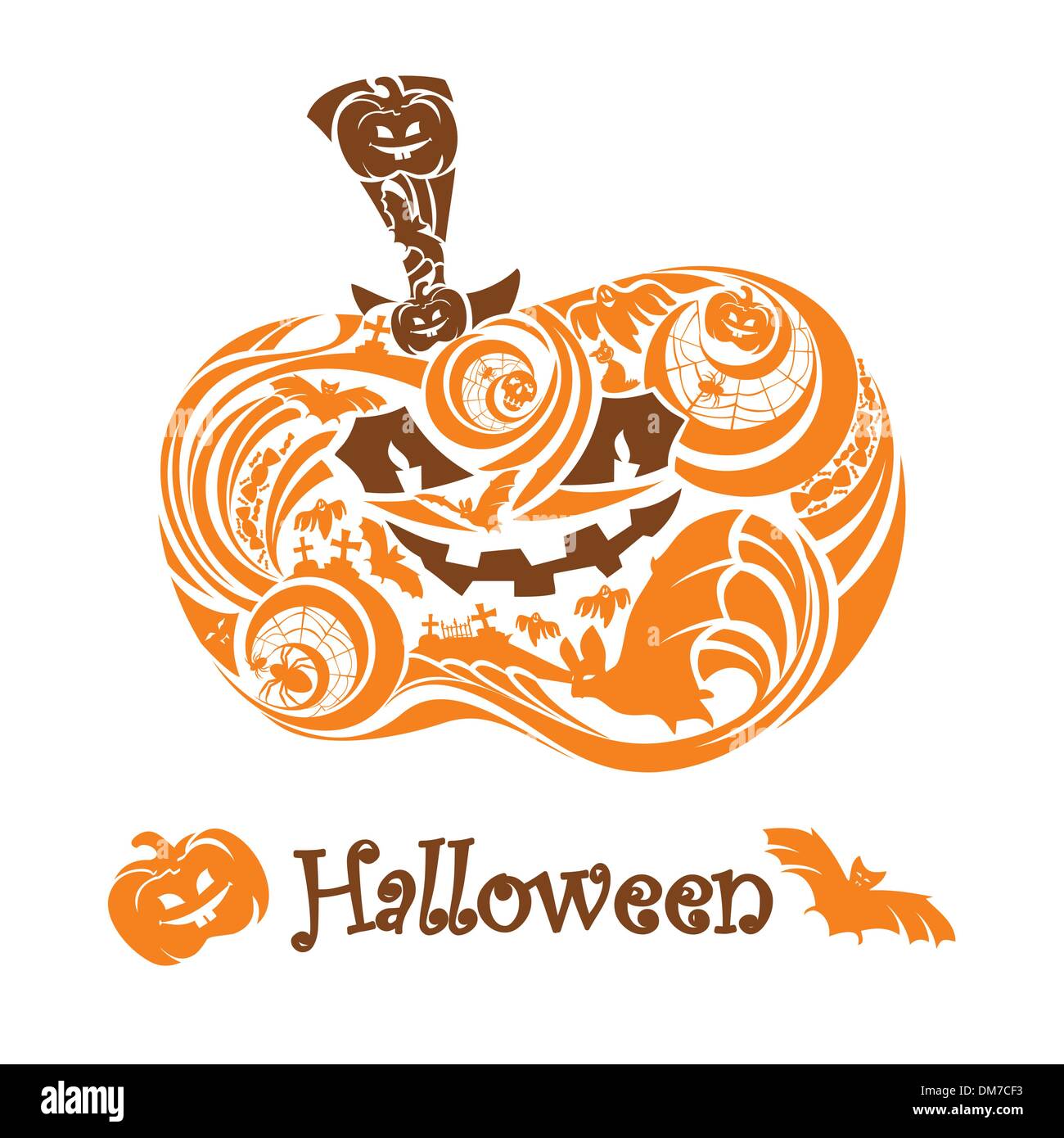 Halloween creepy skull candle Stock Vector Images - Alamy