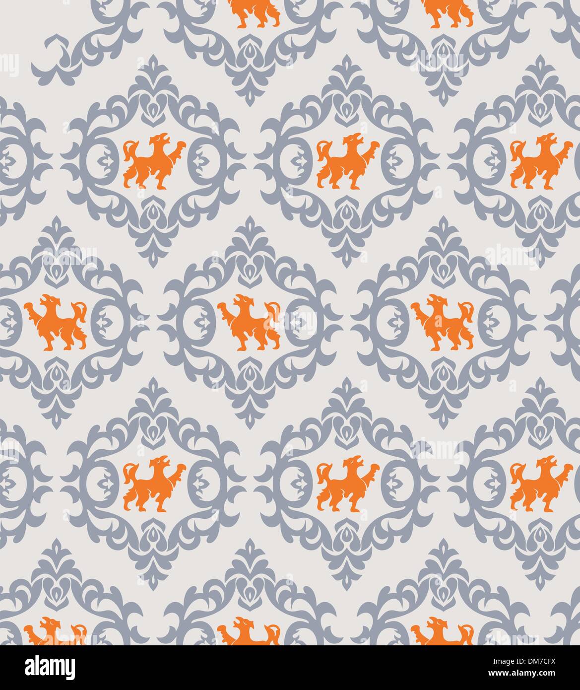 Damask fabric Stock Vector Images - Alamy